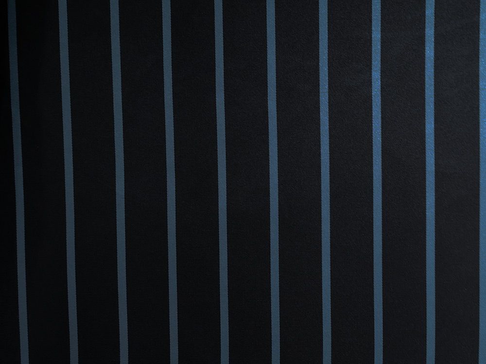 Blue pinstripe fabric store